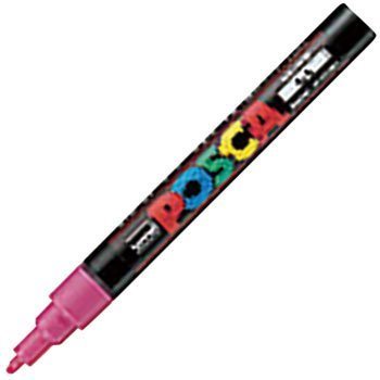 商品名 ポスカ PC-3M.21 細字 桃 4902778975442 商品番号 PC3M 13 仕様 ■色：桃　■軸材質：ポリプロピレン　■ペン芯：スライバー（ポリエステル）　■線幅：0.9～1.3mm　■細字・丸芯ポスカ PC-3M.2...