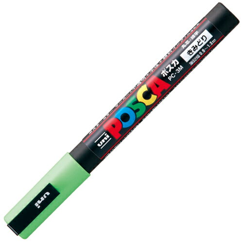 商品名 ポスカ PC-3M.5 細字 黄緑 4902778975497 商品番号 PC3M 5 仕様 ■色：黄緑　■軸材質：ポリプロピレン　■ペン芯：スライバー（ポリエステル）　■線幅：0.9～1.3mm　■細字・丸芯ポスカ PC-3M.5...