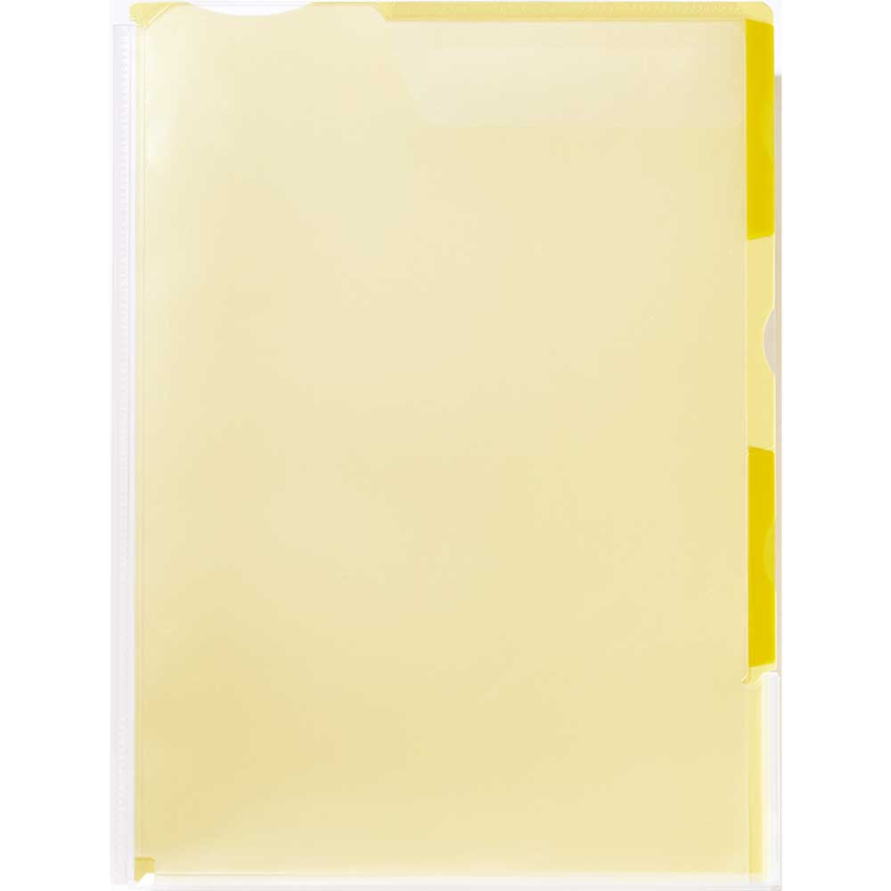 商品名 スーパーハードホルダー 3山インデックス（マチ付） 黄 CN765-Y 商品番号 CN765-Y 仕様 ●外寸：約227（W）×312（H）×12（D）mm　●A4サイズ　●3山インデックス付スーパーハードホルダー 3山インデックス...