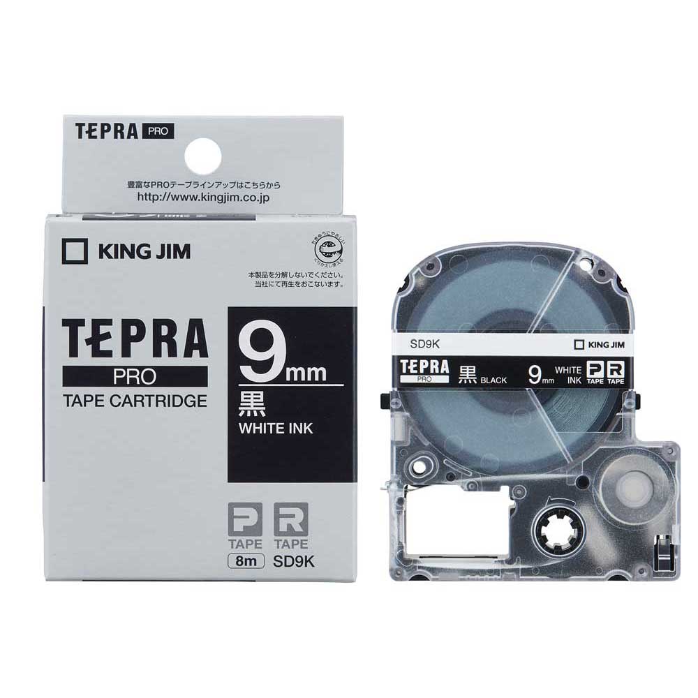 商品名 カラーラベル・ビビッド 黒・白文字（PROテープ） SD9K 商品番号 SD9K 仕様 ●テープ幅：9mm　●テープ色：黒　●白文字　●長さ：8mカラーラベル・ビビッド 黒・白文字（PROテープ） SD9K カラーラベル・ビビッド ...
