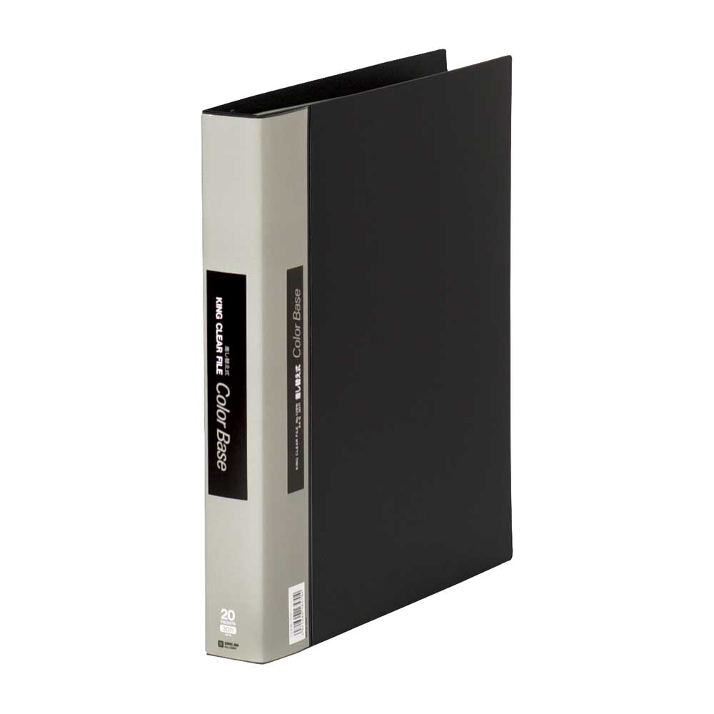 商品名 クリアーファイル　カラーベース差し替え式 黒 139W-BK 商品番号 139W-BK 仕様 ●外寸：約273（W)×318（H)×40（D)mm　●穴数：30穴　●15ポケット（15枚）+5ポケット　●最大収納ポケット：100ポケ...