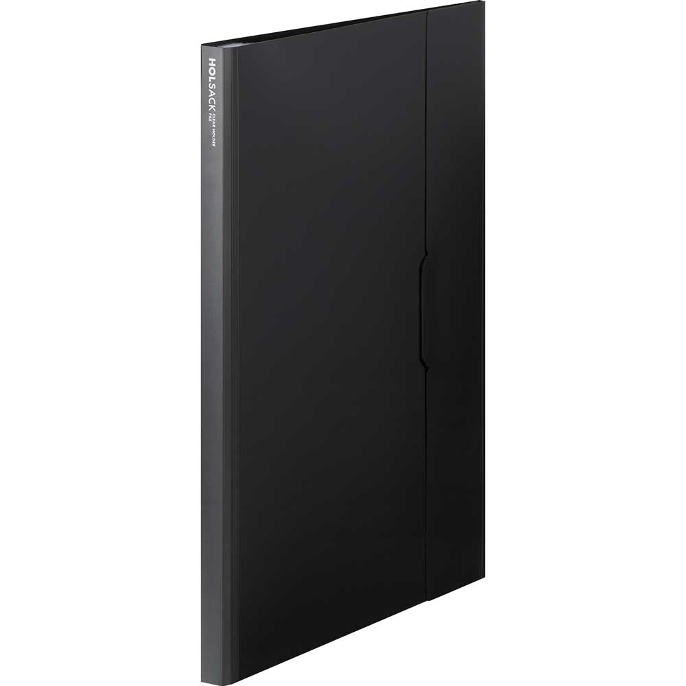 商品名 ホルサック　クリアーホルダーファイル 黒 6191W-BK 商品番号 6191W-BK 仕様 ●外寸：約247（W)×317（H)×19（D)mm　●A4タテ型　●クリアーホルダー収納枚数：12枚ホルサック　クリアーホルダーファイル...