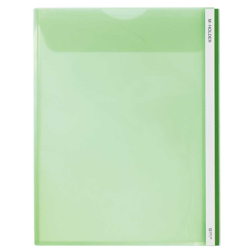 商品名 Mホルダー 緑 733-G 商品番号 733-G 仕様 ●外寸：約236（W)×303（H)×10（D)mm　●A4タテ型Mホルダー 緑 733-G Mホルダー 緑 733-G 書類の一時保管に便利なフタ付きのホルダー。カラー透明P...