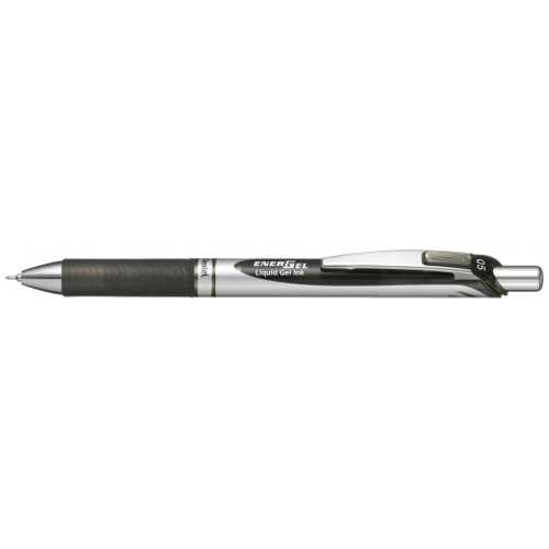 商品名 エナージェル 0.5mm BLN75Z-A シルバー/黒 商品番号 BLN75Z-A 仕様 ■ノック式ゲルボールペン■ボール径：0．5mm（ニードルチップ）■軸クリップ色：シルバー■インク色：黒■本体長：147mm■替芯：XLRN5...