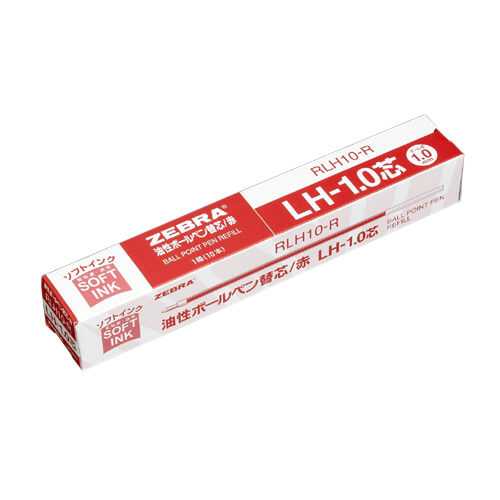 商品名 ボールペン替芯 RLH10-R 1.0mm 赤 10本 商品番号 RLH10-R 仕様 ■油性インク■ボール径：1．0mm■長さ：139．0mm■品名：LH－1．0芯■インク色：赤■適合商品名：タプリクリップ1．0／タプリ1．0／ニ...