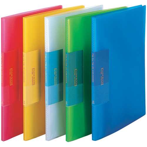商品名 スリムクリヤーブック20P FCB-A4-20C 青 商品番号 FCB-A4-20CB 仕様 ■規格：A4－S■表紙色：ブルー■ポケット数：20ポケット■背幅：10mm■固定式（溶着式）■中紙なし■トップインタイプポケット■背見出し...