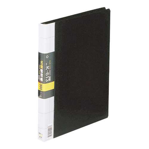 商品名 名刺整理帳 K-613-BK A4L 300枚用 黒 商品番号 K-613-BK 仕様 ■規格：A4ーL（タテ型）■収容数：300枚■外形寸法：縦313×横255×背幅20mm■A4変形■差替式■穴数：30穴■表紙：PP■色：黒■ノ...