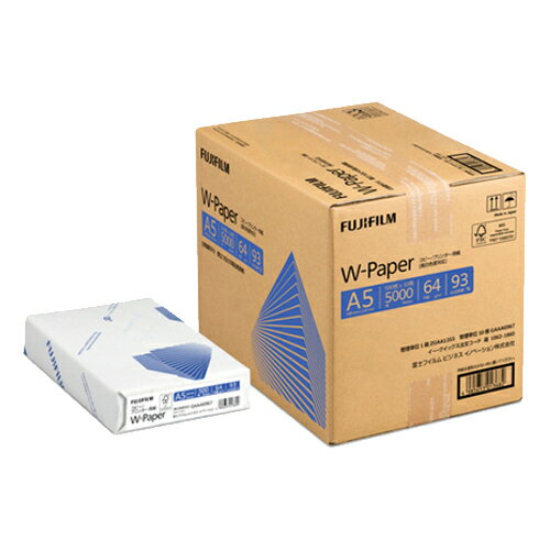 【法人様限定】※個人のお客様はお買い求めいただけません。予めご了承ください。 商品詳細 商品名 W-Paper（コピー用紙/プリンター用紙） 入数 5,000枚（500枚×10冊） サイズ A5 坪量 64g/m2 紙厚 87μm ISO白...
