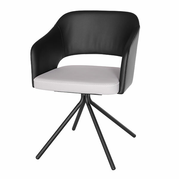 ■ 商品スペック過度な装飾を取り除いた、回転式モダンチェア。全体のデザインを引き立てるアクセントとして、座面にステッチを施しています。洗練されたモノトーンカラーの配色は様々なインテリアやファッションに合わせやすい、魅力の詰まったカラーとなっ...