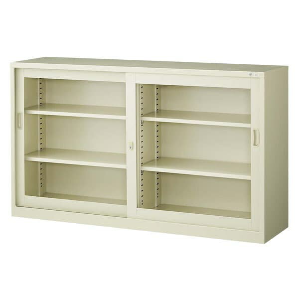 ■ 商品スペック中が確認できるガラス枠仕様の定番書庫サイズW1515×D400×H880mm有効内寸法：W右706、左722×D340×H787mm棚板寸法：W736×D310×H20mm重量45kg材質本体、扉：スチール製、紛体塗装(ニュ...