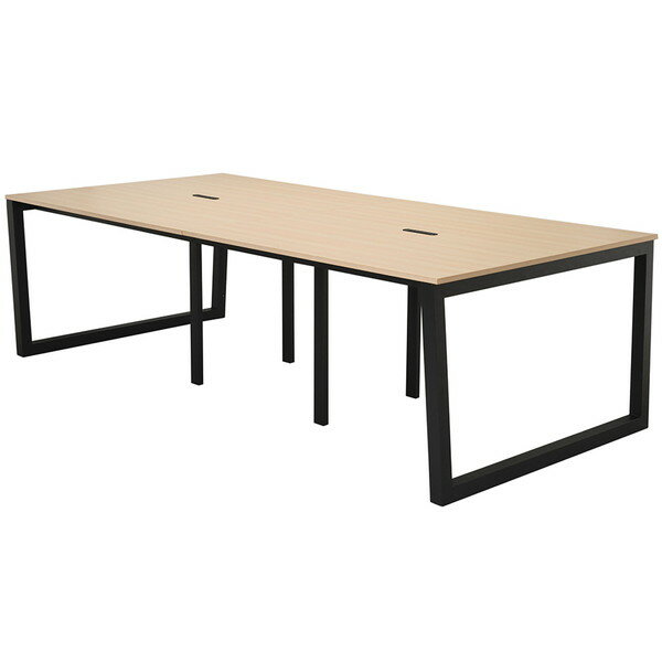 ■ 商品スペック6人用のフリーアドレスデスクに適した全長2400mmの大型ワークテーブルです。微かに角度をつけたフレーム脚が特徴的です。下肢空間が広く使用人数の調整がしやすいためミーティングテーブルとしてもご利用いただけます。天板は2枚継ぎ...