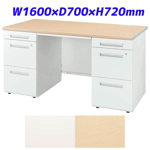 ■ 商品スペック軽快な印象の浅型中央引出しはラッチ機能付。機能的なコードホールと配線ボックスで配線処理をサポートするスタンダードデスク。足元にゆとりが生まれ、収納力も向上するH720mmモジュールを標準としています。中央引出しも含めた引出し...