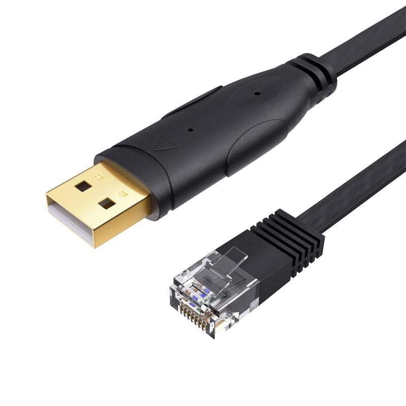 USBコンソールケーブル, [-FT232RL チップ内蔵] USB-RJ45シリアルケーブル Cisco、NETGEAR、TP-Link、Linksys、Ubiquiti、Huaweiルータ/スイッチ用 Mac、Windows及びLinu...