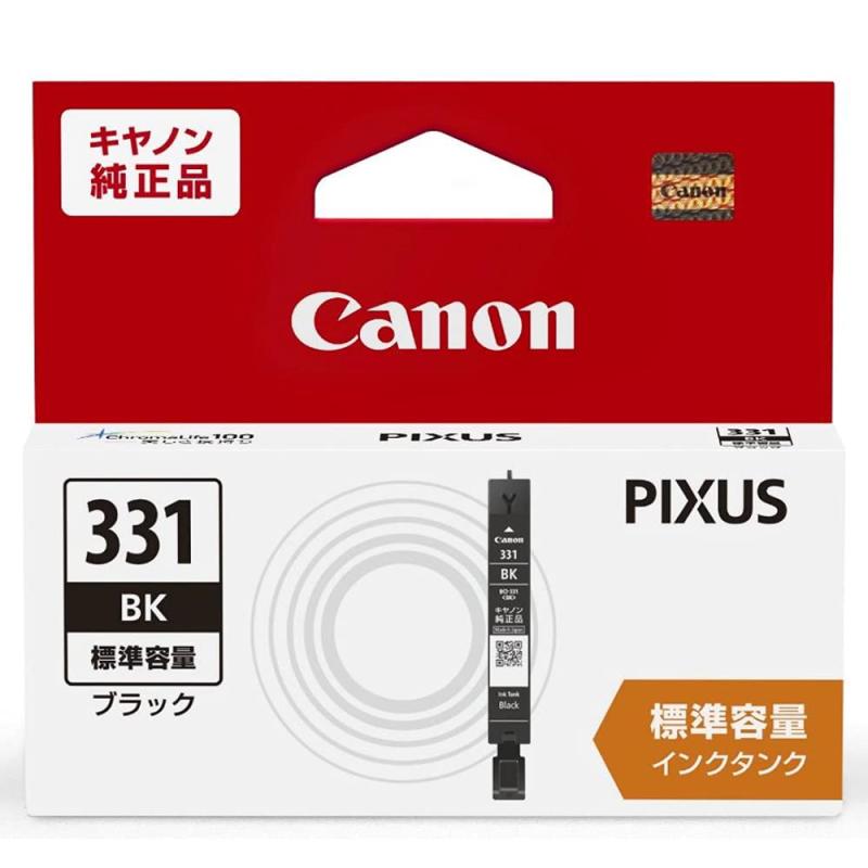 Canon 純正 インクカートリッジ BCI-331BK 染料ブラック 標準容量製品特徴:高発色で高耐候性インク。安定した高画質プリント。タイプ:純正　対応：形状:独立型種類:染料対応機種：PIXUS TS8530