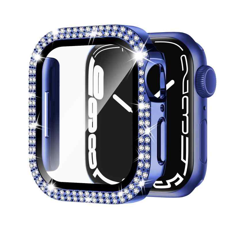 コンパチブル Apple Watch ケース 40/41/42/44/45/46mm キラキラ アップルウォッチカバー Series 10/9/8/7/6/5/4/SE 保護フィルム付き ダブルダイヤモンド ピカピカ Apple Watch...
