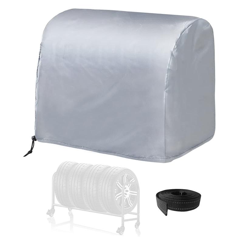 タイヤラックカバー 屋外 ワイド 収納 420D 横置 厚手 防水 4本 SUV用 紫外線カット 保管カバー 劣化 汚れ防止 耐久 収納袋付き LTZ11