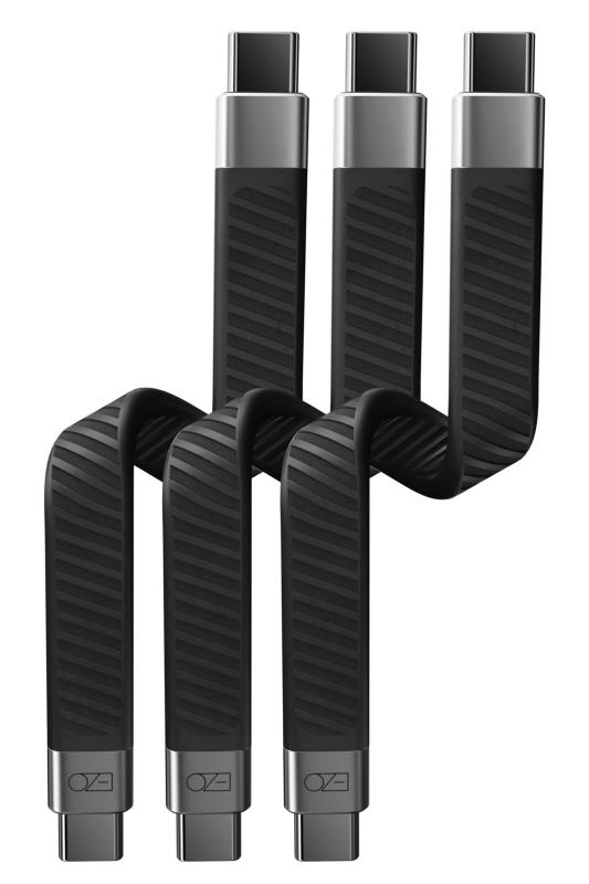 Ezo® Flex USB-C to USB-C 短いケーブル 13.5cm 平形 データ転送・充電ケーブル PD充電対応 0.13m USBC - USBC Type-C to Type-C フラットケーブル Thunderbolt 3 ...