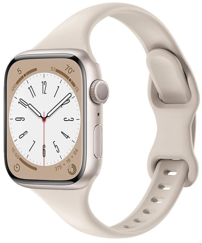 For Apple Watch バンド シリコン 46mm 45mm 44mm 42mm 41mm 40mm 38mm アップルウォッチ バンド 交換ベルト スポーツバンド 柔らかい レディース 細身 スリム Apple Watch Ult...