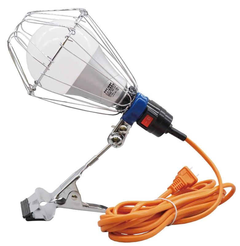 ウイングエース LED電球付 屋内用クリップランプ ニュールミネアルファ 5mコード LA-2205A-LED