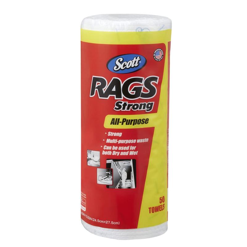 日本製紙クレシア SCOTT Rags ストロング 275×245mm 50カット 65830 ホワイト