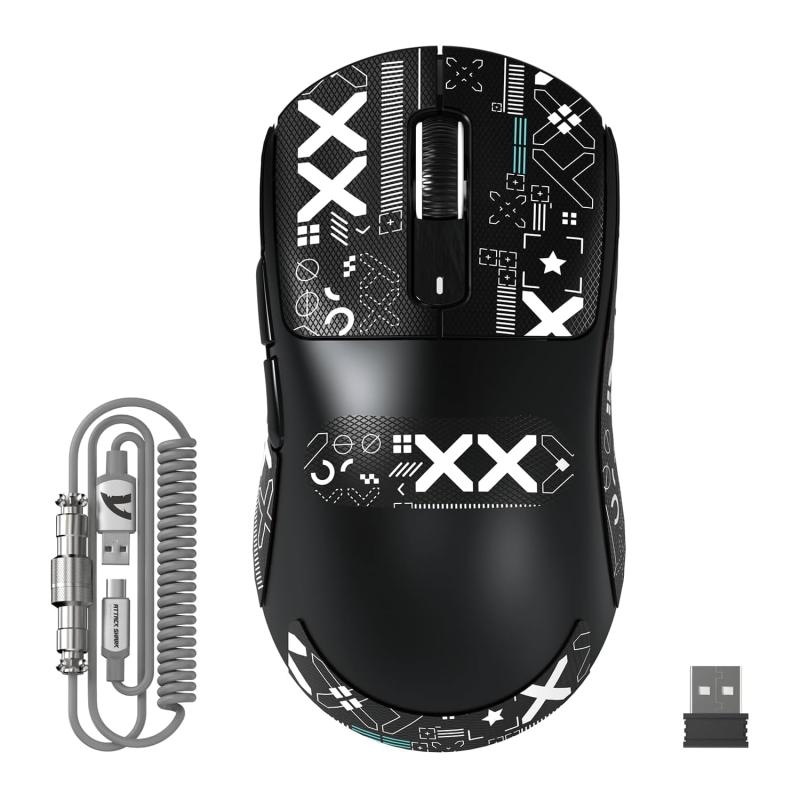 × X3 MAX 3モードマウス Pixart PAW3950 光学式センサー 光マイクロスイッチ 有線/2.4G無線/Bluetooth ダブルチャンネルBT5.4 42000DPI 750IPS 50G最大加速度 一億回クリック寿命 4...