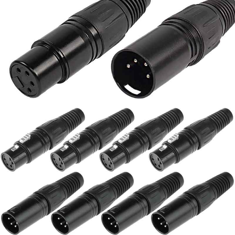 XLR 4 ピン 5 ピン プラグ コネクタ ミニ XLR 3 ピン アダプター