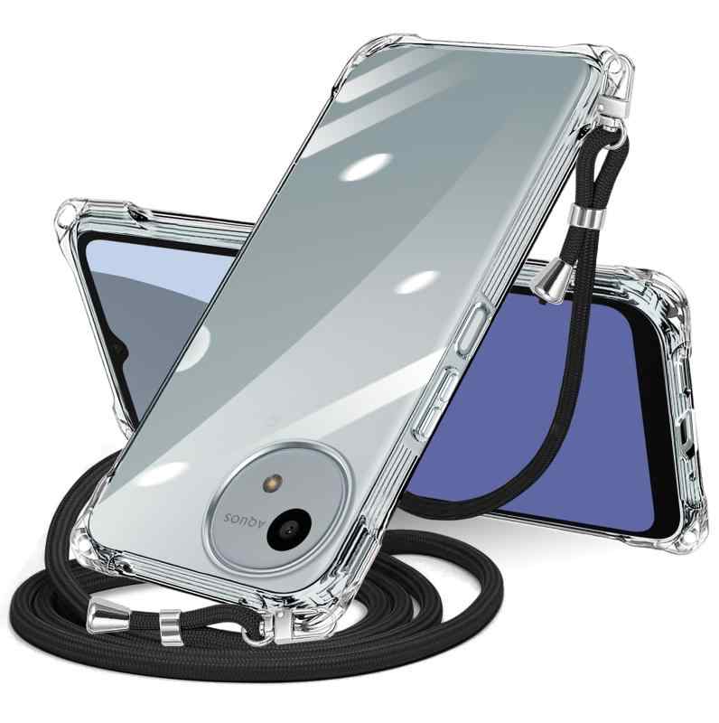 ケース クリア ショルダー スマホケース カバー 肩掛け 斜めかけ 縄掛けケース 透明 薄型 軽量 TPU 携帯ケース 紐付き 斜めがけ 織りストラップ付き ネックストラップ ショルダー ケース 縦/対応機種本機によって精密に設計に基づいて...