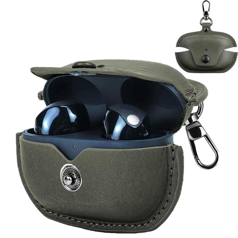 ーWF-100XM5 ケース SONY wf-1000xm5 ケース 本革 イタリアンレザー SONY （ー）wf-1000xm5 カバー 高級 本革 PU革 全面保護 耐衝撃 充電対応 前面LEDランプが見カラビナ付きwf-1000xm5...