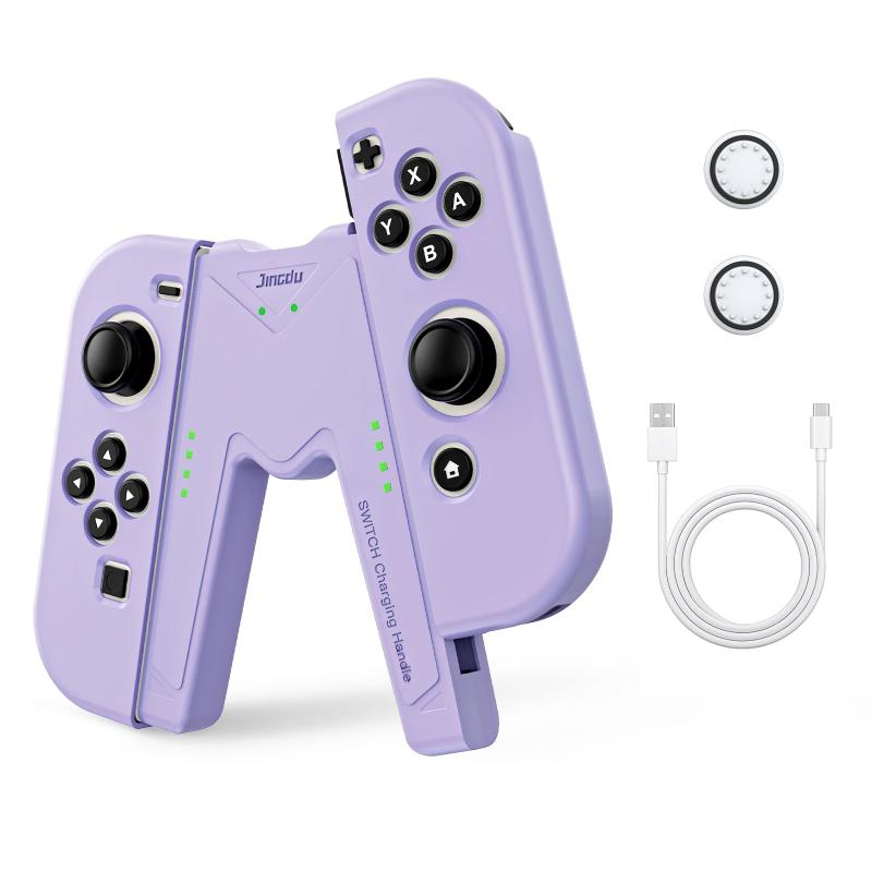Switch Joy-Con 充電グリップ ntendo Switch &amp; OLED モデル対応 V 型 Switch Joy-Con コントローラー充電器 インジケーター付き