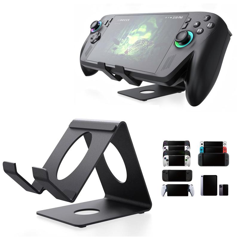 Switch2/ROG Xbox Ally/X用スタンド 新登場-金属製全機種対応-収納&amp;充電が便利 Rog Ally X/PS Portal用 スタンド 金属製 耐久性が高い 滑り止め 耐摩耗性 Switch/Lite/Oled/...