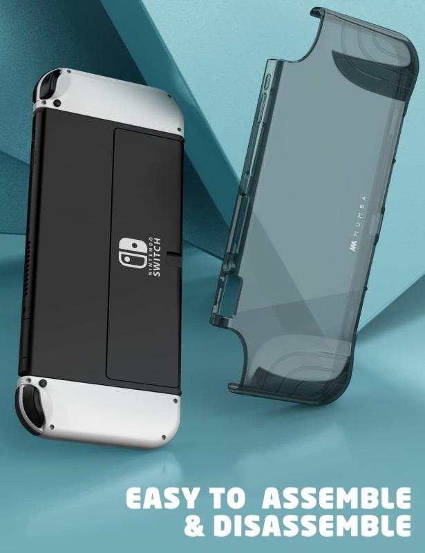 Mumba ntendo Switch OLED 2021用ケース 有機ELモデル 保護クリアカバー TPUグリップ付き 全面保護 傷防止 指紋防止 衝撃吸収 Joy-Con コントローラー対応 [Thunderbolt シリーズ]適用機種...