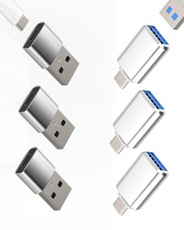 タイプC OTG ケーブルアダプタ（6パック）USB A to C 急速充電変換 Type-C からタイプAコネクタ アップル対応Apple MFI認証 キーボードマウスつなぐスマホアダプタ Thunderbolt 4 プラグ Macboo...