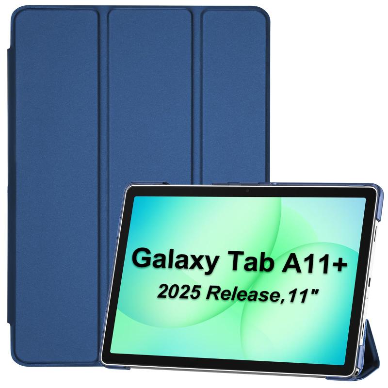 Galaxy Tab A11+ / A9+ ケース A11 Plus/A9 Plus マグネットカバー スタンド機能 透明バック 耐衝撃 三つ折り 自動スリープ互換性: Galaxy Tab A11 Plus 2025 (SM-X230/X...