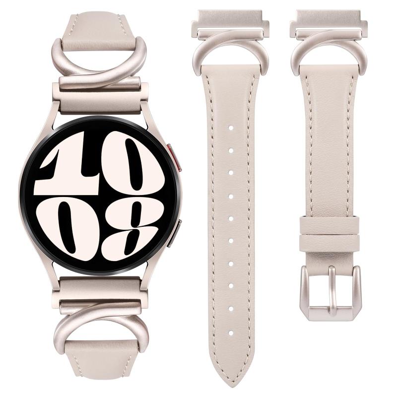 コンパチブル Samsung Galaxy Watch 7/FE/6/5/5 Pro/4 バンド 本革 Cバックル ギャラクシーウォッチ4 40mm・44mm/4 Classic 42mm・46mm/3 41mmに対応 バンド レザー Ac...