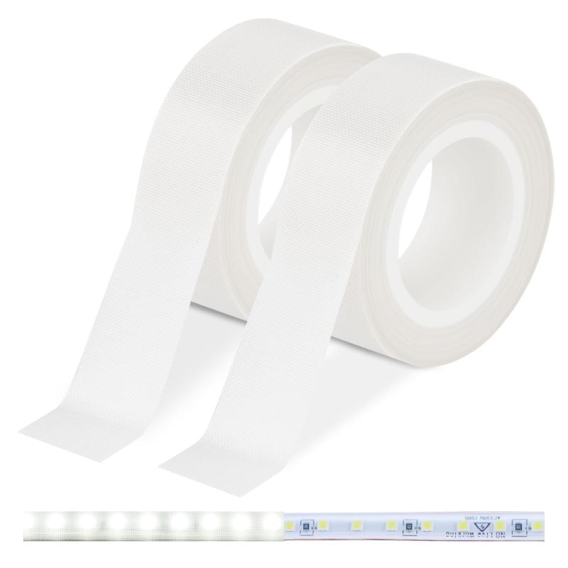 led 減光 テフロンテープ 防眩 幅20mm×長10m 2巻入り 照明の眩しさを軽減 照明 遮光 テープ LEDライトの減光用 拡散シート 超強粘着力 耐熱 絶縁 防水 防塵 防油照明のまぶしさを軽減幅20mmのLED減光テープは、幅広い...