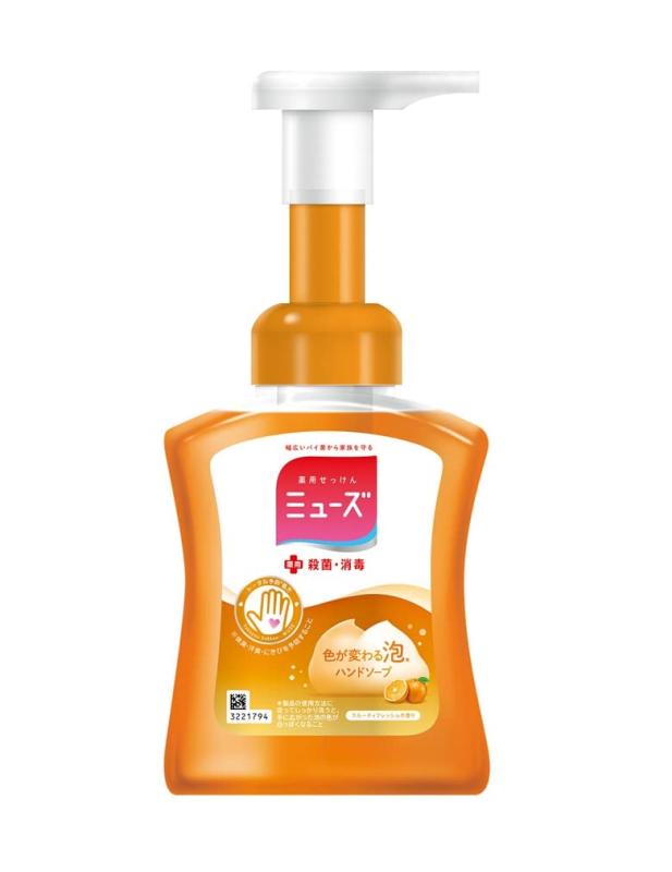 ミューズ 泡 ハンドソープ フルーティフレッシュの香り 色が変わる泡 本体ボトル 250ml 殺菌 消毒 手洗い 保湿成分配合