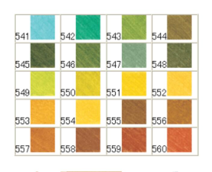 仕様：丸軸　重量：49.0g小箱サイズ：縦178.0×横49.5×厚さ9.5mm　 541〜560　ユニカラー色見本 *お使いのPCによって実際の色と異なって見えることもございます。予めご了承くださいますようお願い申し上げます。 541 5...