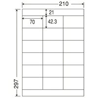 簡単に宛名ラベルが作成できるワープロ用ラベル。●18面付●ラベルサイズ：42．3mm×70．0mm●1箱入数：500枚●トナー型式、インクジェット（モノクロ）、熱転写の3種類で使用可能●ページプリンタ用ラベル（A4）J178099