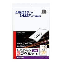 サイズ：A4 1片の大きさ：297・210 面数：ノーカット 枚数：20枚 面付番号：A4L1-1 ●紙厚/ラベル本体：0.07mm（総厚143g/・0.14mm）●白色度85%程度（ISO）●はくり紙2本スリット入り。k5124-4293...