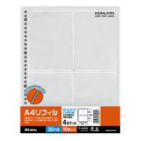 サイズ：A4-S 穴数：2・4・30穴対応 ●中芯なし●ポケット/R-PP●厚み/80μm●外寸法/タテ300×ヨコ230●収容枚数/4枚（8枚）※●ポケット内寸法/タテ147×ヨコ102●10枚入り●※（）内の数字は1ポケットに2枚入れた...