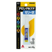 内容量：4g 用途：プラスチック・金属・合成ゴム・木材・陶磁器k6448-6000●液ダレの心配がないゼリー状で、隙間や凸凹面に最適です。 ●液がしみこみやすい木材や陶器の接着にも適しています。 ●接着可能なもの：プラスチック・金属・合成ゴ...