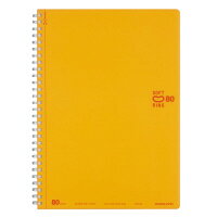 ●サイズ／セミB5（6号）　●ドット入り罫幅6mm（B罫・中横罫）　●36行　●80枚　●切り取りミシン目入り　●中紙／上質紙（ECFパルプ）　●表紙／表：色透明PP、裏：板紙　●表紙色／オレンジ　●リング／オレフィン系樹脂　●柔らかリング...