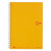 ●サイズ／A5（3号）　●ドット入り罫幅6mm（B罫・中横罫）　●29行　●80枚　●切り取りミシン目入り　●中紙／上質紙（ECFパルプ）　●表紙／表：色透明PP、裏：板紙　●表紙色／オレンジ　●リング／オレフィン系樹脂　●柔らかリングでリ...