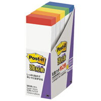 プラスチック製品や、パーテーション、壁やドア・・・。つきにくかった場所にもしっかり貼れる！●＜ポスト・イット＞強粘着ふせん＜75×25＞●ふせん（強粘着）●色：白地に赤・オレンジ・黄・緑・青線入各1●枚数×パッド数：90×5●縦75×横25...