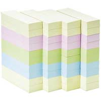 エコノミータイプのふせん！！●ふせん●入数：100枚×40パッド●寸法：縦75×横25mm●色：混色（イエロー×16、ピンク・グリーン・ブルー各8）●JOINTEXオリジナル●SMARTVALUEスマートバリューJ861280