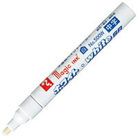 「まっ白」に書けるタイプがさらに細くなりました！●マジックホワイト●種別：中字●油性マーカー●油性インク●本体長：139mm●軸径：15．0mm●線幅：2．5mmJ325891