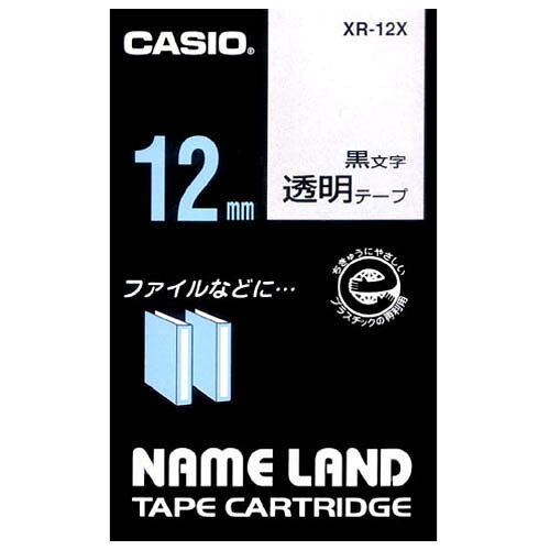 ●透明テープ　●テープ幅／12mm　●長さ8m　●透明に黒文字　●プラスチックの再利用57％k5156-7668