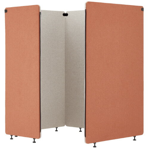 吸音効果のあるフェルトを使用した簡易集中ブース。集中作業やWEB会議の利用におすすめです。また、パネルの高さが1520mmとなっているため、適度に視線を遮ることができます。別売りで集中ブースFPにぴったり納まるコンパクトワークデスク（128...