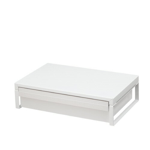 ●サイズ／W390×D250×H100mm　●引出し内有効寸法／W335×D235×H74mm　●本体／スチール、引出し／ABS樹脂、レール／硬質塩ビ　●耐荷重／15kg（等分布）　●モニター台として人気の590mm幅机上台引出し付と同じ高...
