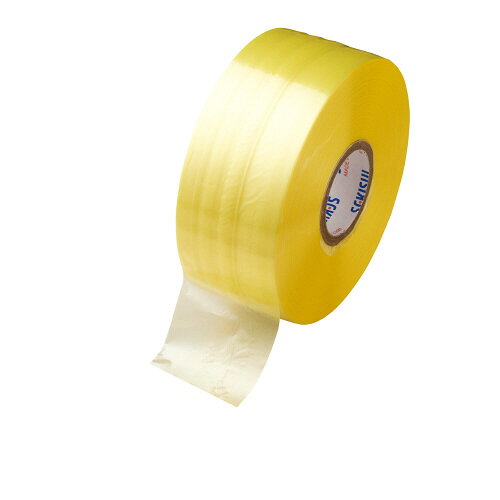 ●サイズ／幅50mm×長さ500m　●レコード巻　●材質／PE　●結束・装飾など幅広く使えるカラーひも　●色/黄　●単位/1巻k6231-7948